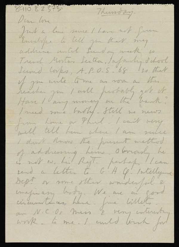 Letter from John Nash to Christine Nash about Paul Nash‘, John Nash ...