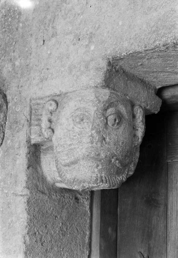 Photograph of a corbel head at All Saints Church in Kirtling ...