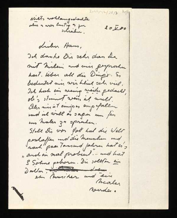 Draft letters and photocopy of letter to Hans Keller‘, recipients: Hans ...