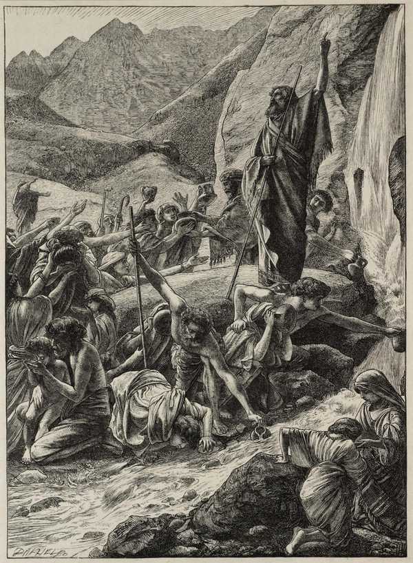 ‘Moses Strikes the Rock‘, Sir Edward Poynter, 1865 | Tate