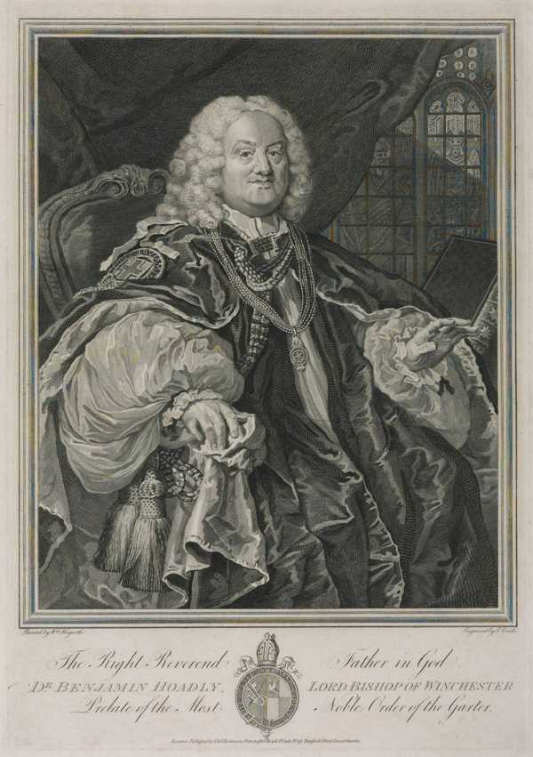‘Dr Benjamin Hoadly, Bishop of Winchester, engraved by Thomas Cook ...