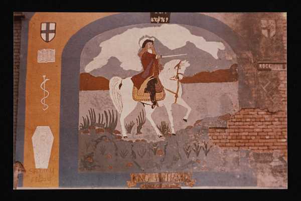 Colour photograph of a wall mural in Northern Ireland depicting King ...