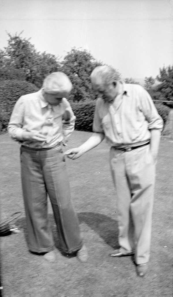Black and white negative, Clare and Charles Neilson in Madams’ garden ...