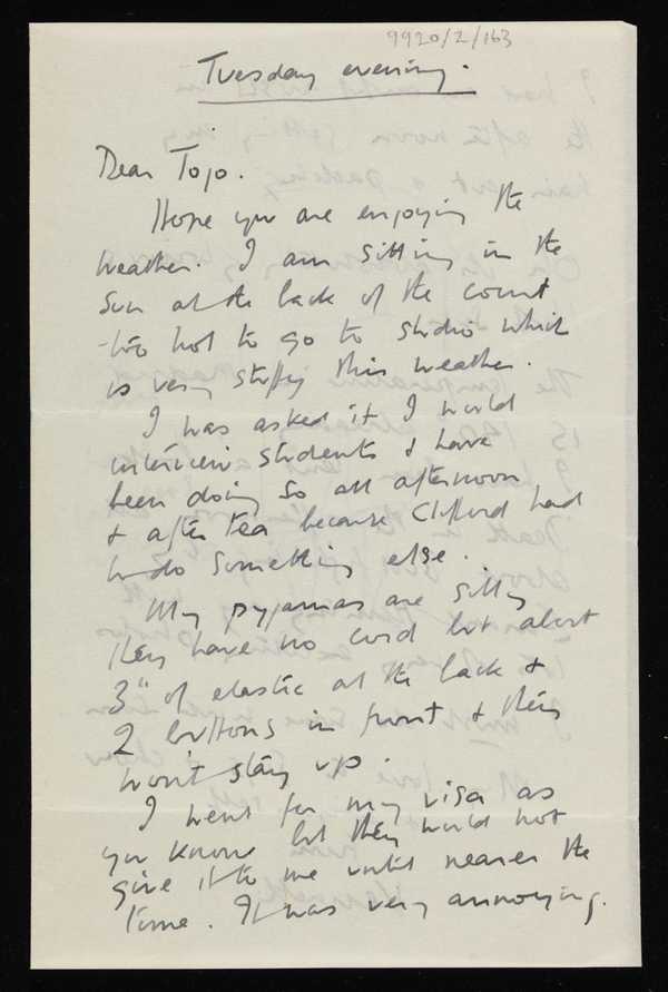 Letter from Kenneth Armitage to Joan Moore‘, Kenneth Armitage ...