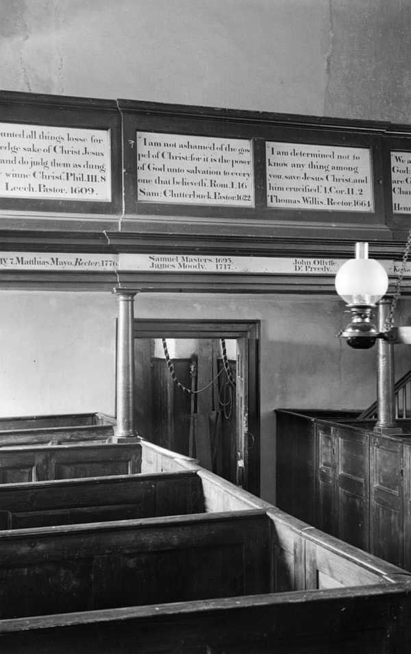 Photograph, possibly showing the interior of a church in Dunton ...