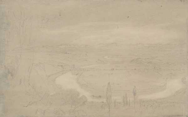 ‘View of Ponte Molle and the River Tiber, Rome, from Villa Madama on ...