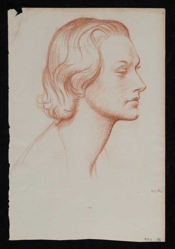 Portrait of an unidentified young woman inscribed ‘W.R.’‘, Sir William ...