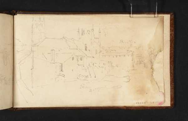 ‘Tavistock Abbey with St Eustachius’s Church Beyond‘, Joseph Mallord ...