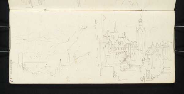 ‘Buildings; Also View of Lake‘, Joseph Mallord William Turner, c.1841 ...