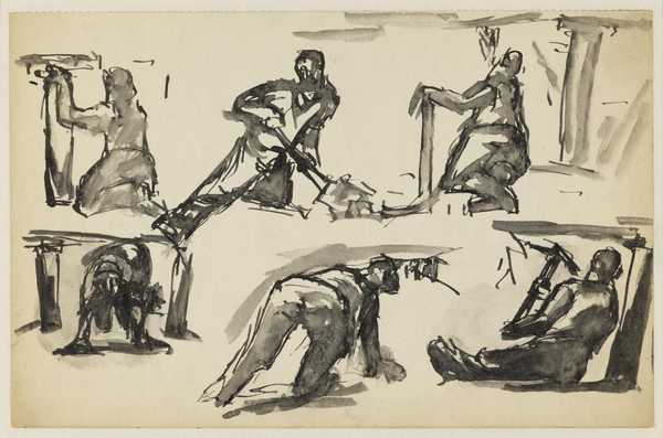 Sketch of a miner underground‘, Josef Herman‘, Josef Herman – Tate ...