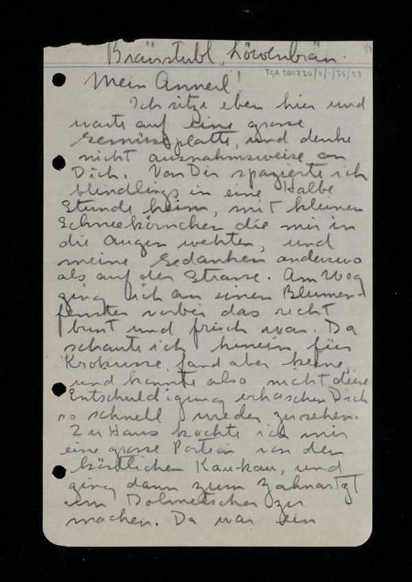 Letter from Edward Renouf to Anny Schey von Koromla‘, Edward Renouf ...