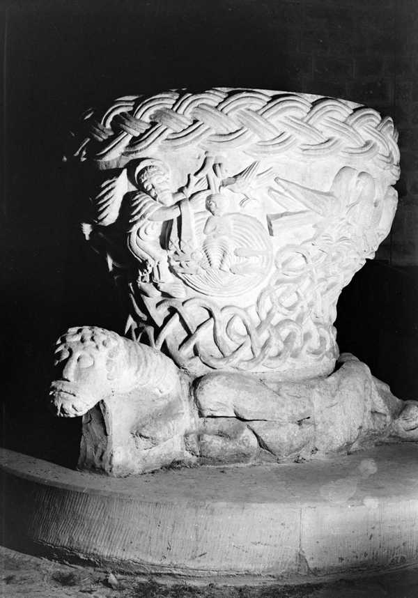 Photograph of a font at St Michael and All Angels’ Church in Castle ...