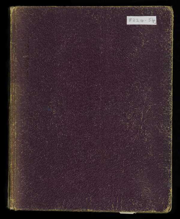 Sketchbook, with ‘1954’ erased and ‘1953’ written inside the front ...
