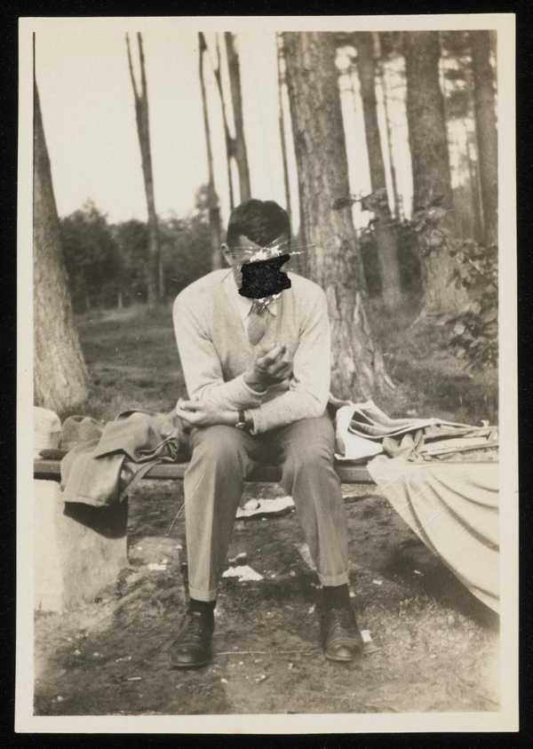Photograph of Siegfried Sebba sitting in a forest‘, Unknown ...