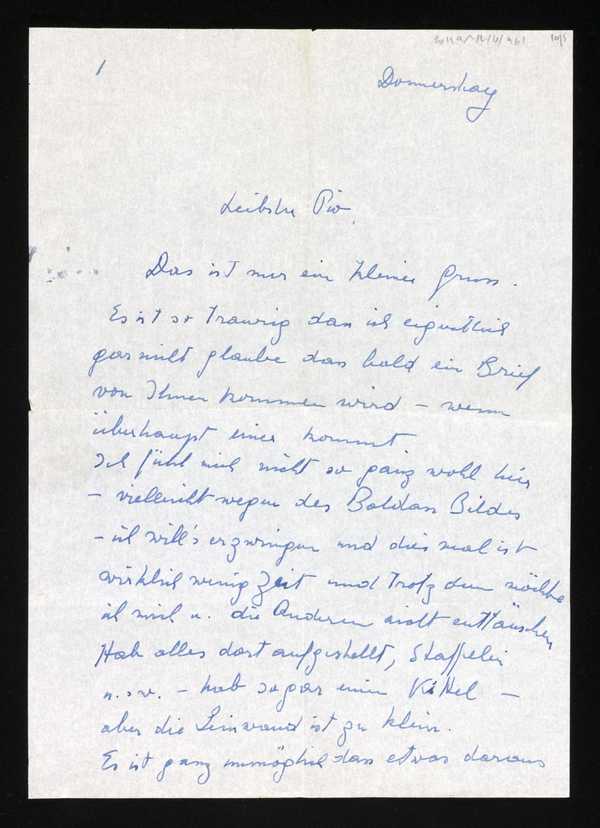 Letter to Elias Canetti‘, recipient: Elias Canetti, [26 April 1957 ...