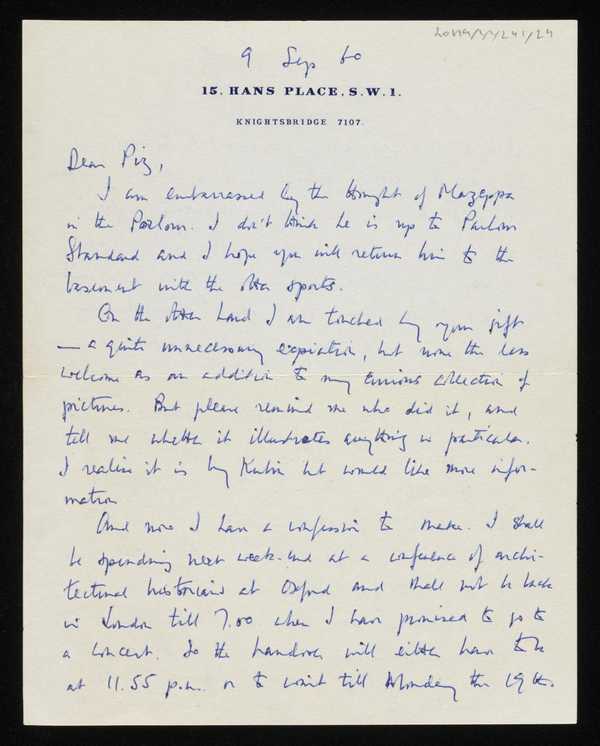 Letter from Godfrey Samuel‘, Godfrey Samuel, recipient: Marie-Louise ...