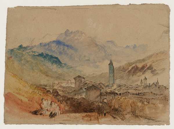 ‘A Town in a Valley, with Mountains Beyond‘, Joseph Mallord William ...