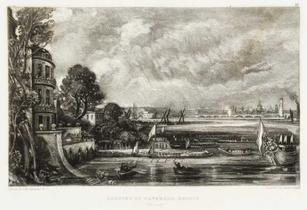 ‘Opening of Waterloo Bridge‘, John Constable, David Lucas, published ...