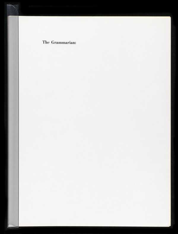 ‘The Grammarian‘, Art & Language (Ian Burn, 1939-1993; Mel Ramsden ...