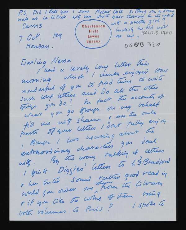 Letter from D. [Duncan Grant] to Vanessa Bell‘, Duncan Grant, recipient ...