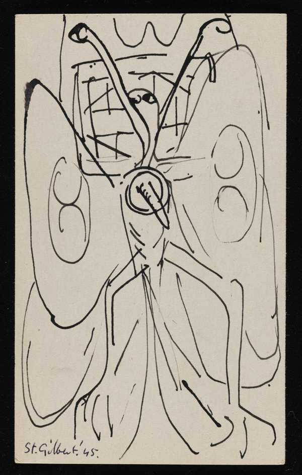 Drawing of a winged creature‘, Stephen Gilbert, 1945‘, Stephen Gilbert ...