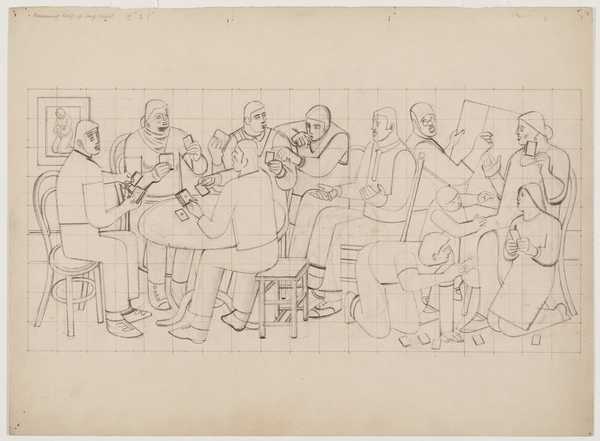‘Study for ‘The Card Players’‘, William Roberts, c.1937–8 | Tate