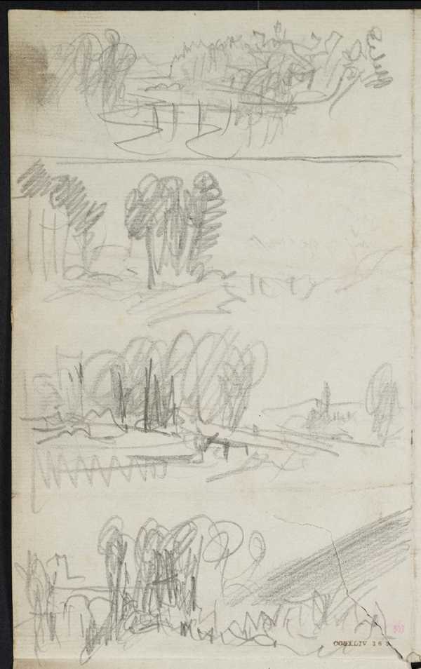 ‘Four Wooded Landscapes with Bridges‘, Joseph Mallord William Turner, c ...