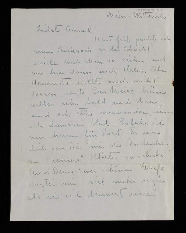 Letter from Edward Renouf to Anny Schey von Koromla‘, Edward Renouf ...