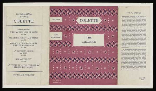 Printed book jacket for ‘The Vagabond’ by Colette, designed by John ...
