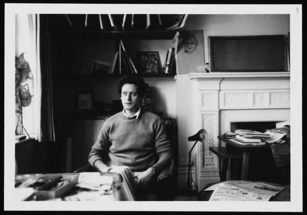 Photograph of Jeremy Adler posing in Marie-Louise’s studio at 6 ...