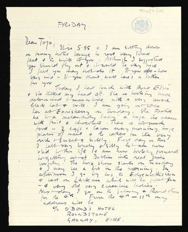 Letter from Kenneth Armitage to Joan Moore‘, Kenneth Armitage ...