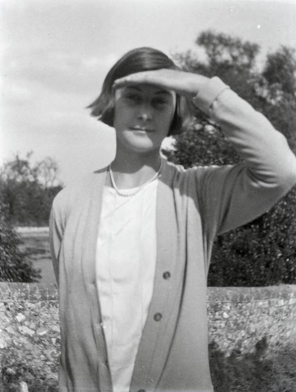 Black and white negative of Rachel McCarthy with her hand on her ...