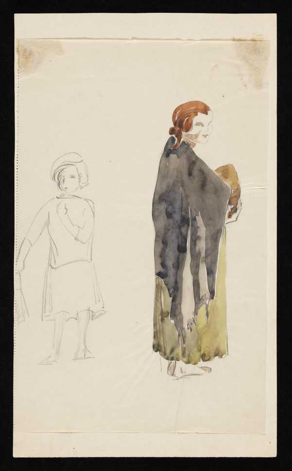 Sketch showing a girl and a young woman‘, Ithell Colquhoun, [c.1927–30 ...