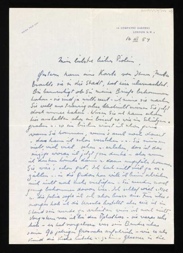 Letter to Elias Canetti‘, recipient: Elias Canetti, 16 March 1954 ...