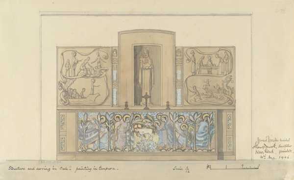 Design for reredos, Chalford Church, Gloucestershire with Nan Reid’s ...