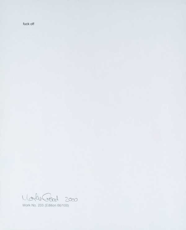 ‘Work No. 233‘, Martin Creed, 2000 | Tate