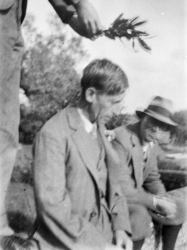 Black and white negative of Leonard Woolf and Clive Bell seated ...