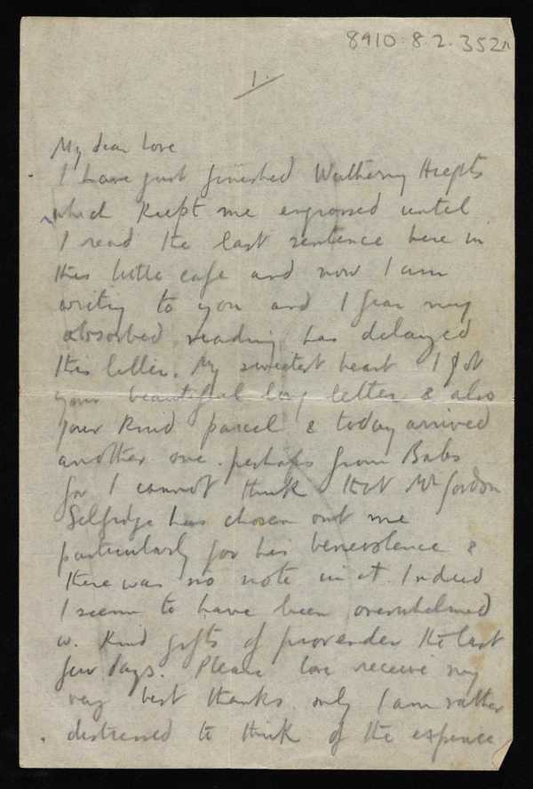 Letter from John Nash to Christine Nash about Hamilton Hay and a ...