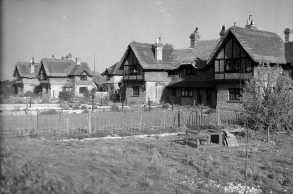 Photograph of a row of buildings in Stockcross, Berkshire‘, John Piper ...