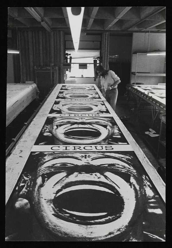 Black and white photograph of Ian Breakwell working on prints for ...