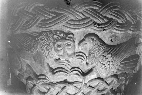 Photograph of detail of a font at St Michael and All Angels’ Church in ...