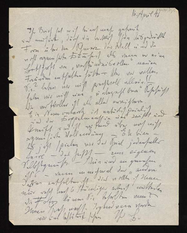 Letter from Max Beckmann, Amsterdam‘, Max Beckmann, recipient: Marie ...