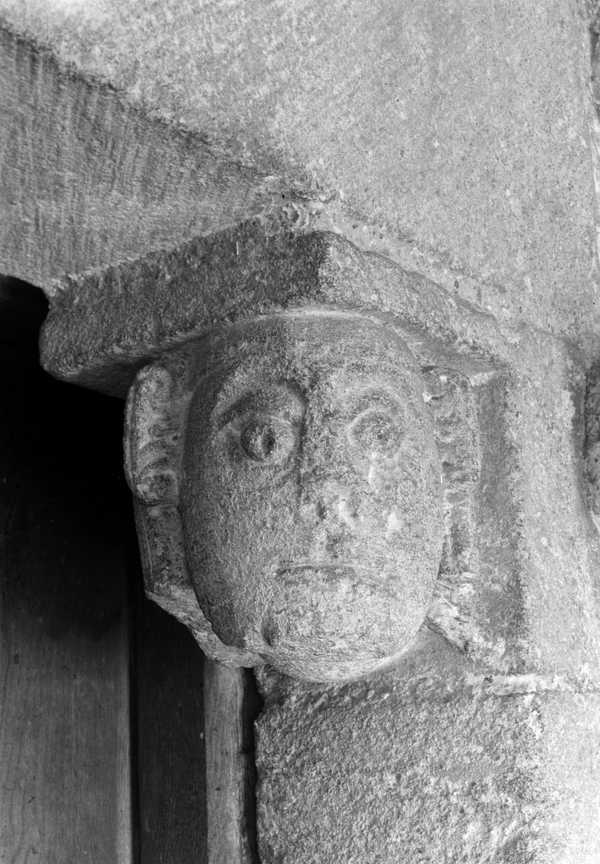Photograph of a corbel head at All Saints Church in Kirtling ...