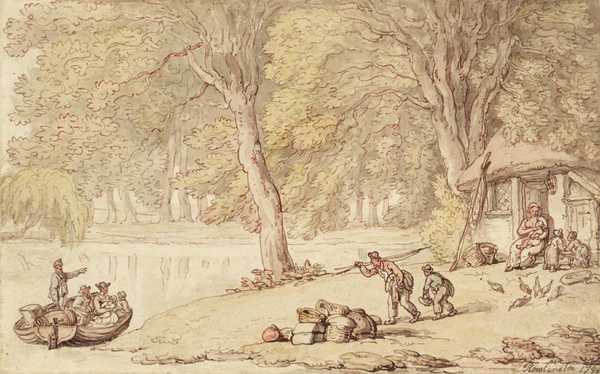 ‘Landscape, with Lake‘, Thomas Rowlandson, 1799 | Tate