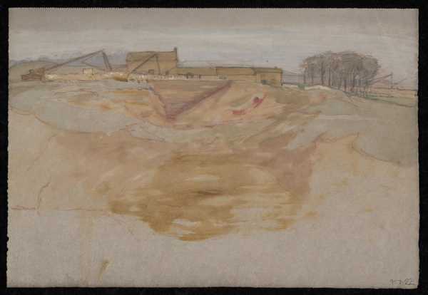 Landscape with farm buildings‘, Sir William Rothenstein, [c.1890s ...