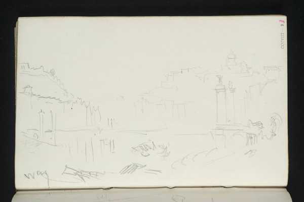 ‘Buildings on Hill‘, Joseph Mallord William Turner, c.1837–41 | Tate