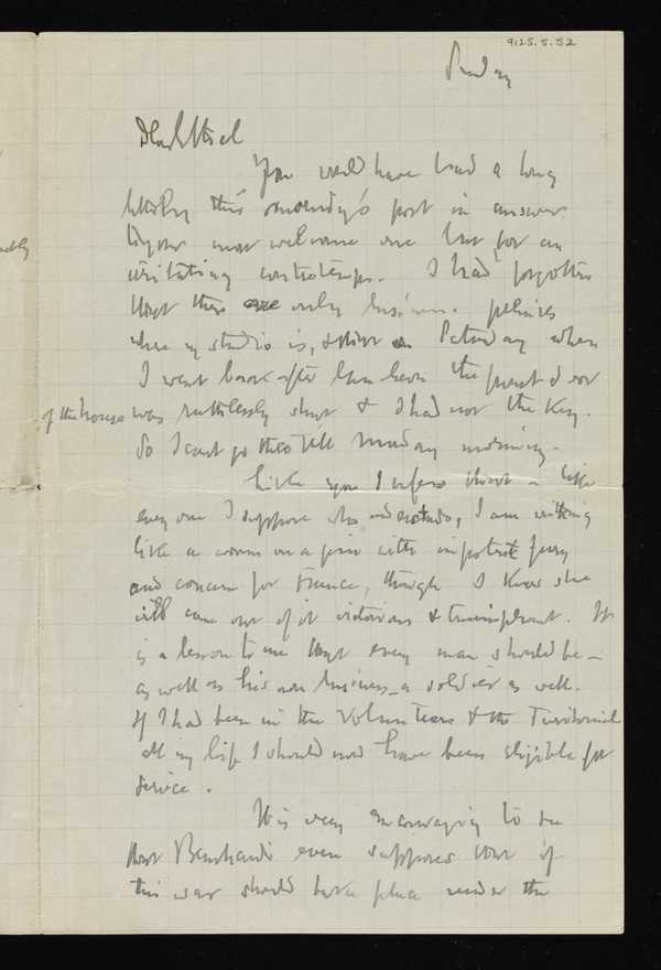 Letter from Walter Sickert to Ethel Sands‘, Walter Richard Sickert ...