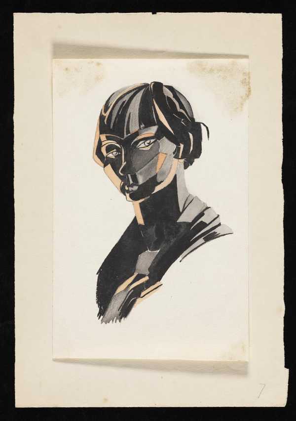 Watercolour titled ‘No. 7 (self portrait) Candle-light’‘, Ithell ...