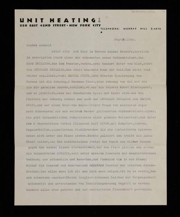 Letter from Edward Renouf to Anny Schey von Koromla‘, Edward Renouf ...