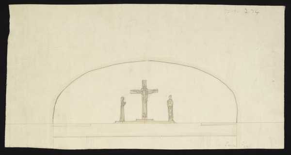 Designs for rood, Christ on the Cross with the Blessed Virgin Mary and ...